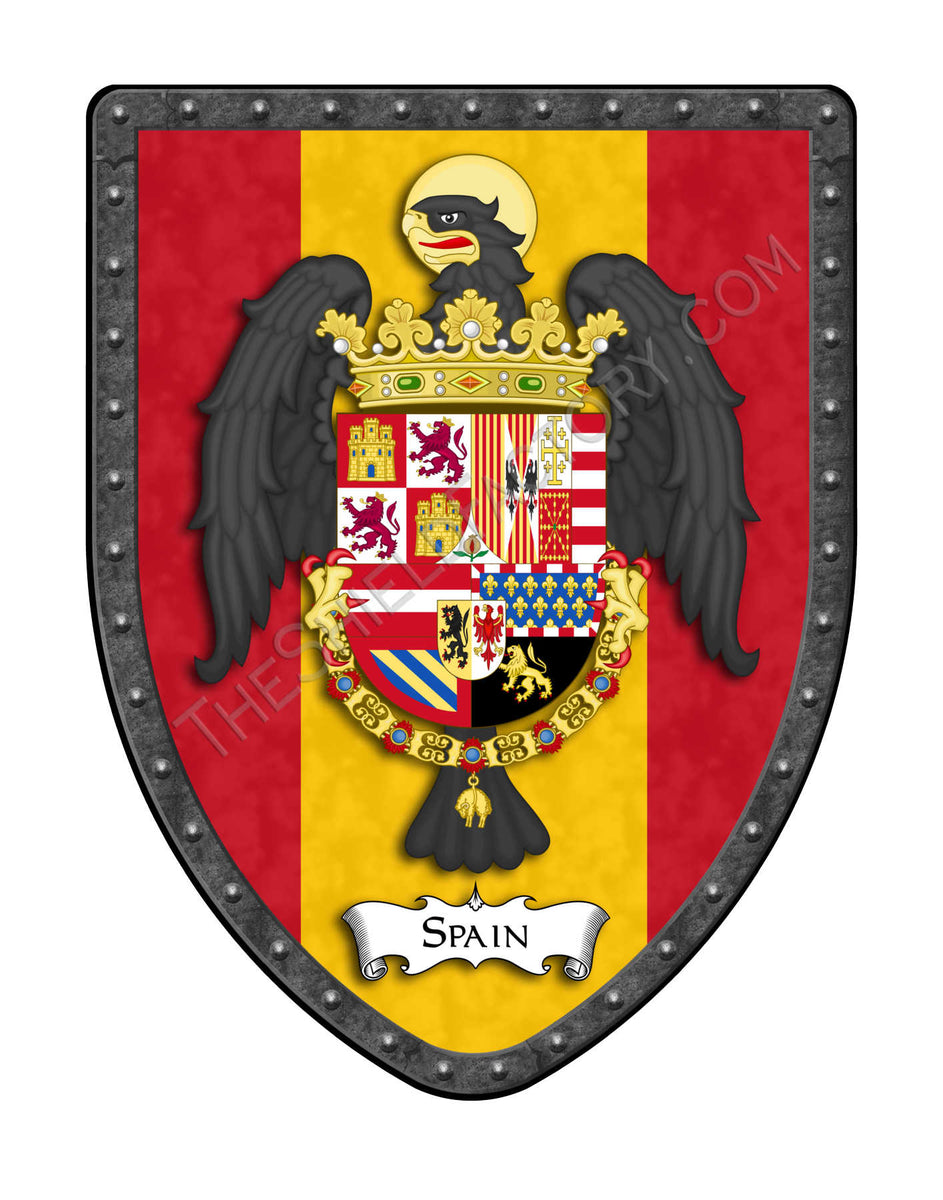 Spain Flag Country Coat of Arms Shield – My Family Coat Of Arms